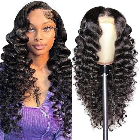 JUNGLE WAVE Deep Wave Lace Front Wigs, 13x4, Raw Human Hair, 200 ...