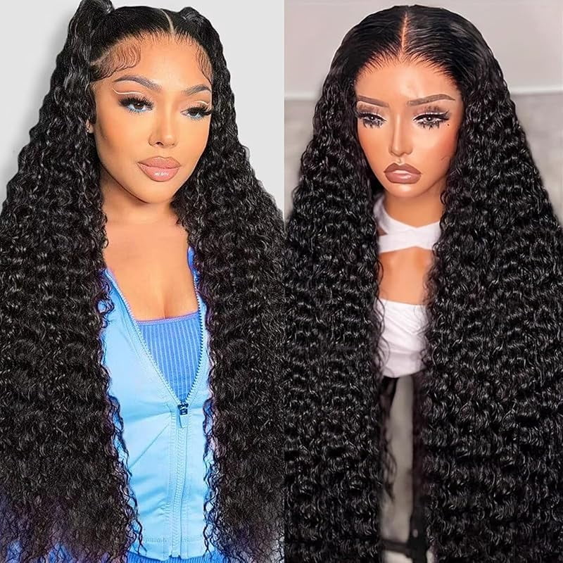 Deep Wave Lace Front Wigs Human Hair 30 Inch 13x6 HD Deep Curly Lace ...