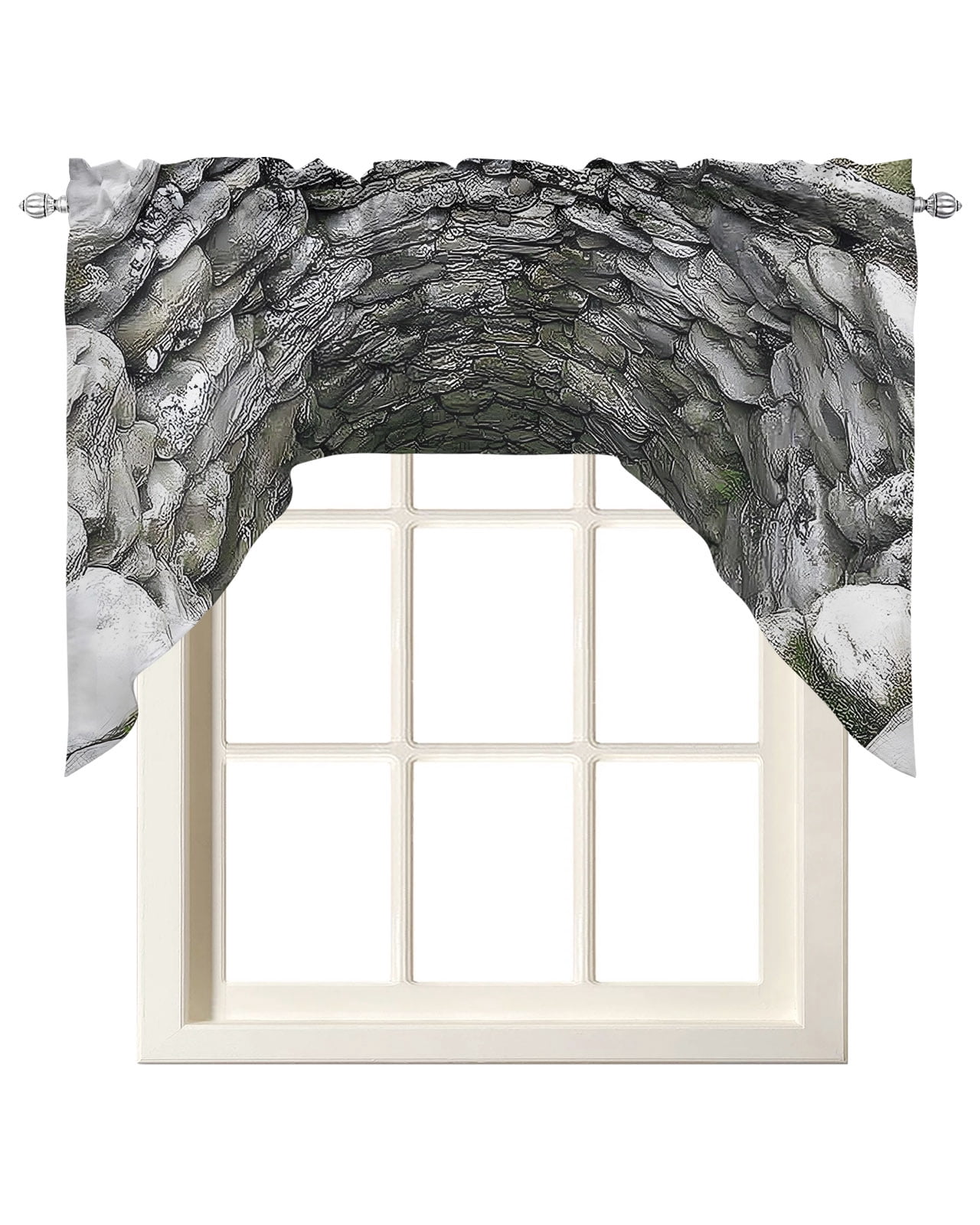 Deep Well Kitchen Swag Valances for Windows, Cave Opening Rustic ...