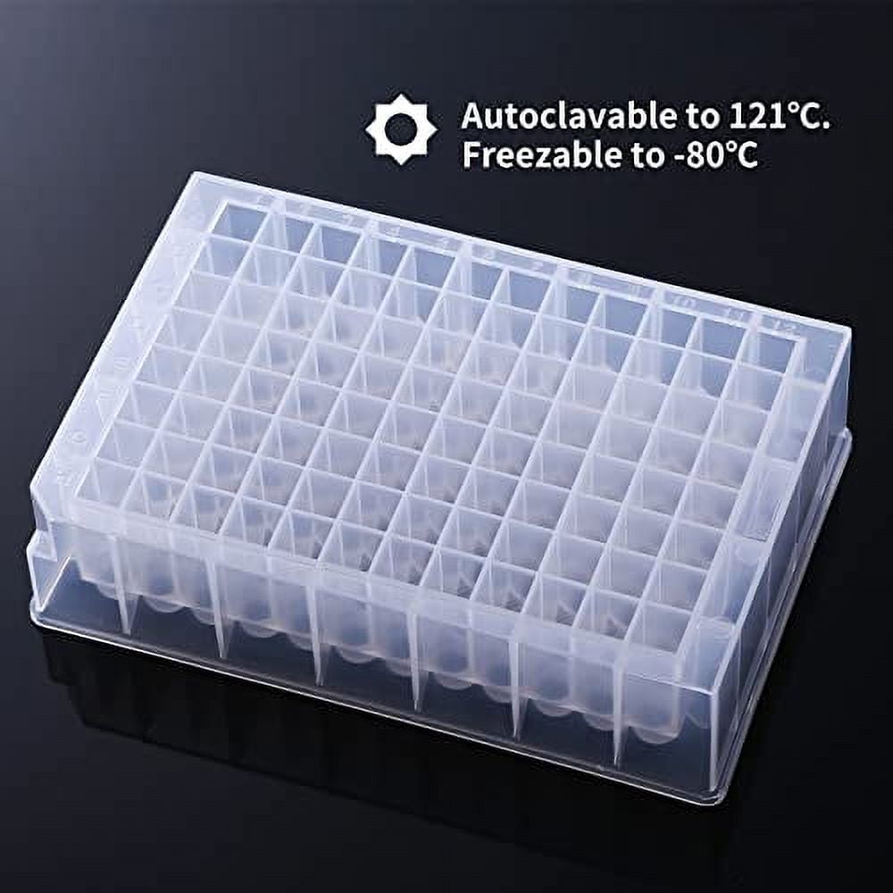 Deep Well Plate, 24PCS 2.2ml Plastic Storage Plates, Square 96 Wells, U ...