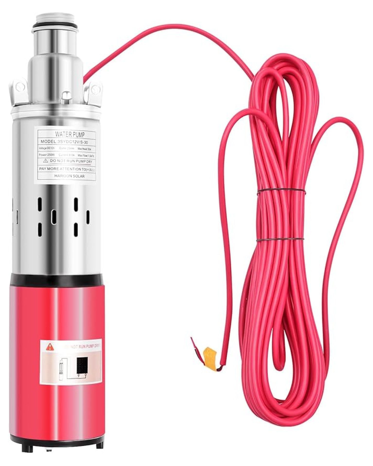 Deep Well Submersible Pump, 12V 250W Electric Powered Water Pump Kits ...