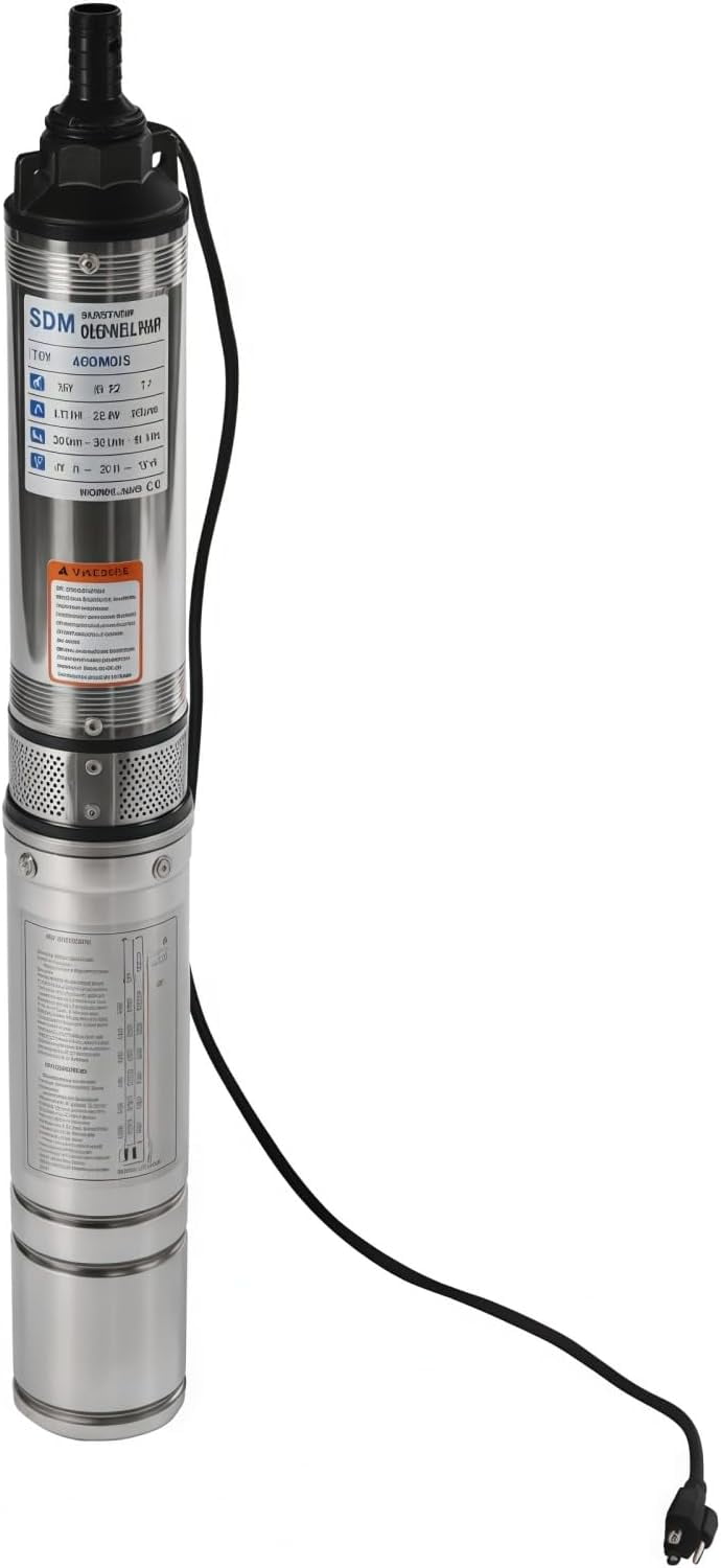 Deep Well Submersible Pump OD Pipe 110V/60HZ 0.37KW 0.5HP Stainless ...