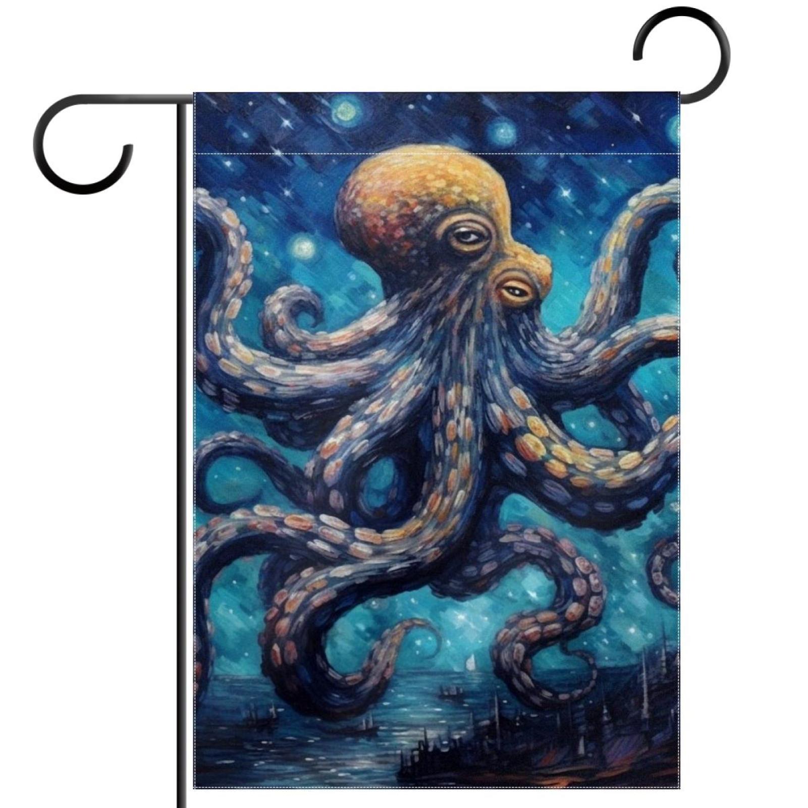 Deep-sea Octopus a Garden Flag 12x18 Inch Double Sided Outdoor Yard ...