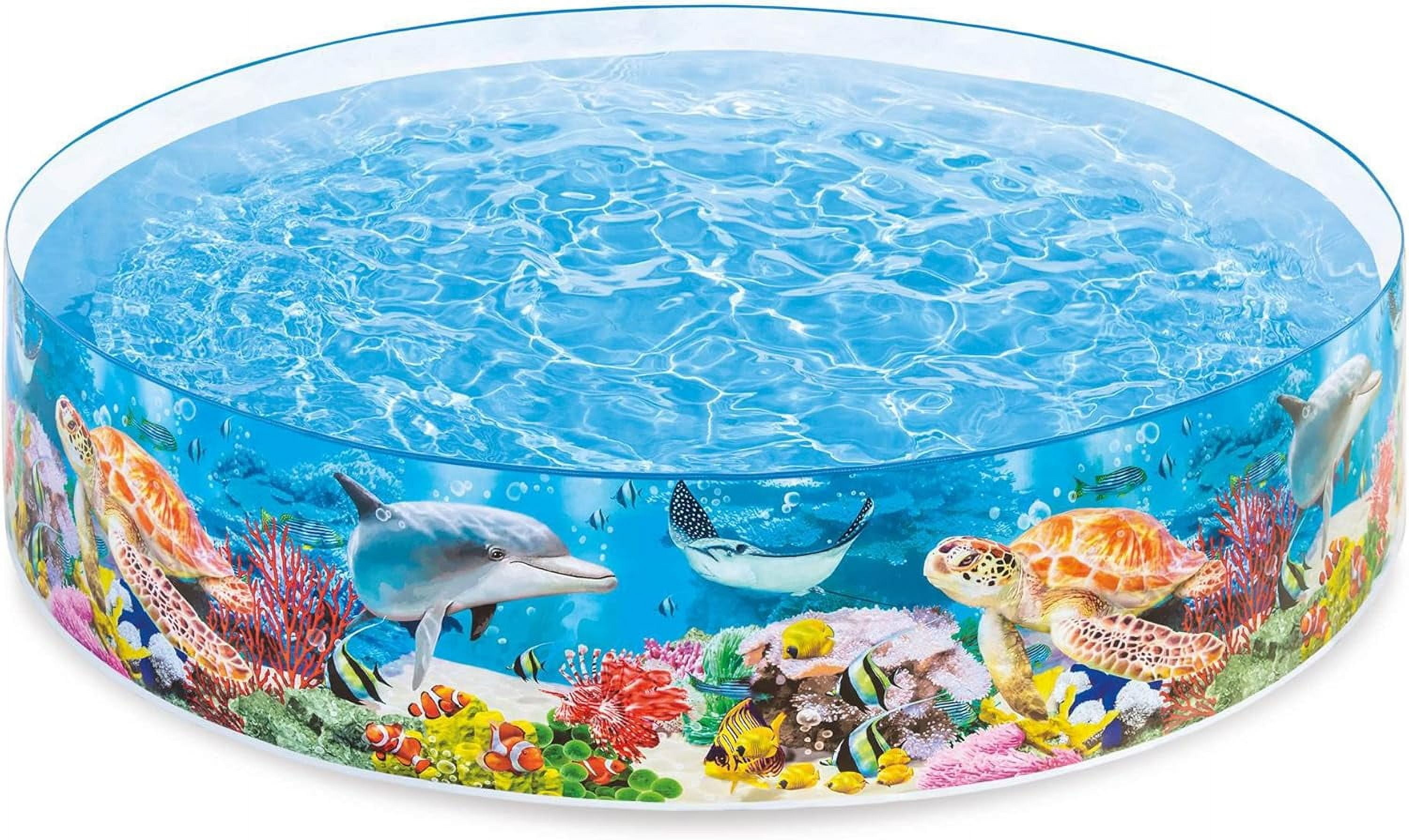 Deep-sea blue 8-foot x 18-inch instant circular plastic ground children ...