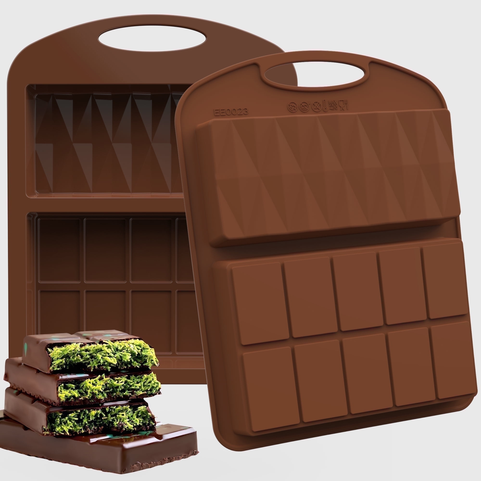 BISNIE 2 in 1 Silicone Chocolate Mold ,100% Food-Grade Silicone, BPA ...