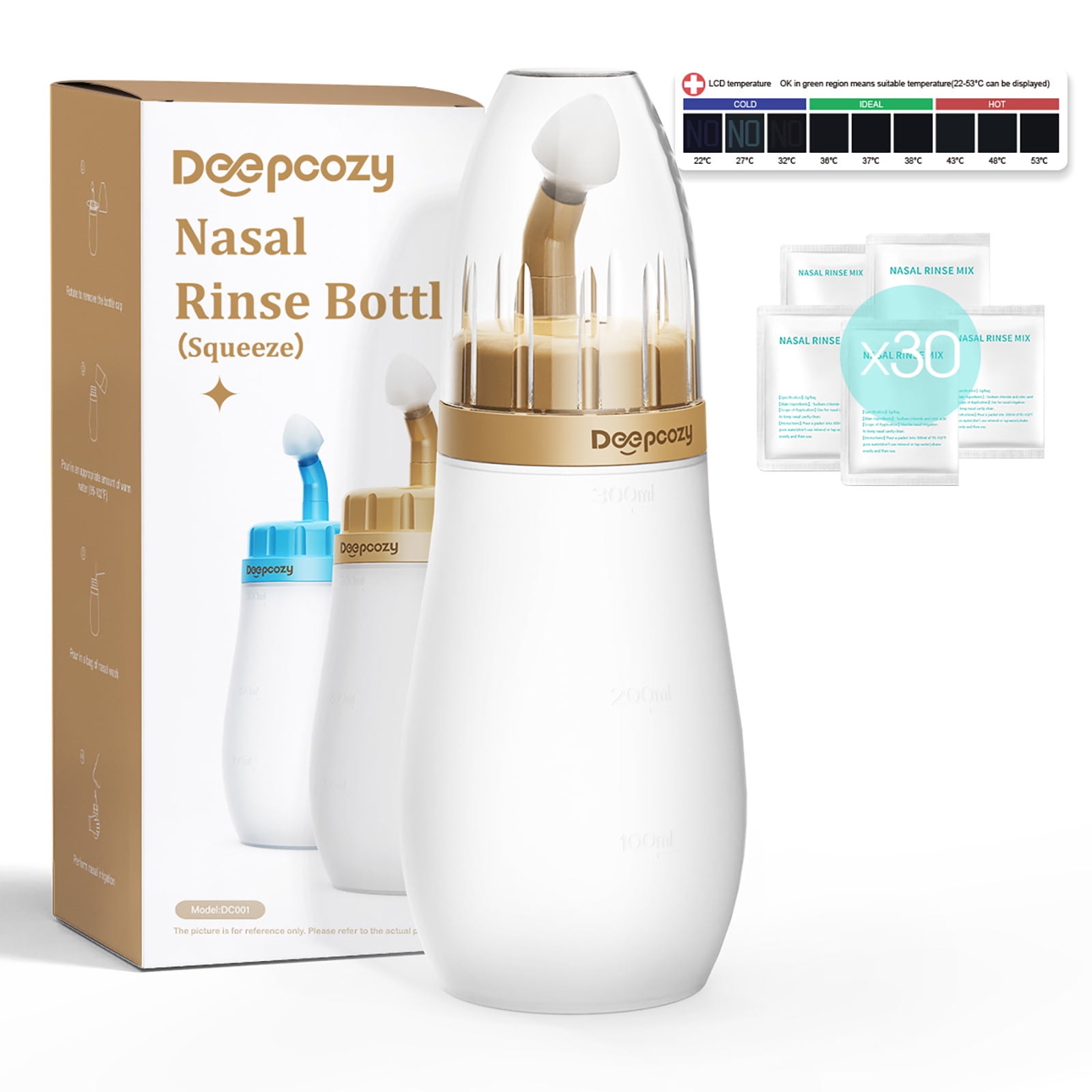 DeepCozy Soft Tip Neti Pot Squeeze Bottle, Nasal Wash Bottle Sinus ...