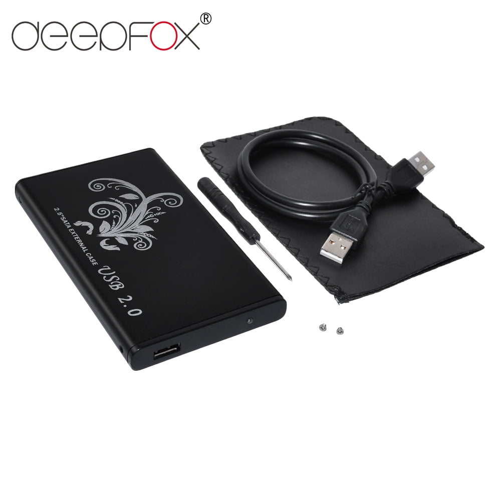 DeepFox USB 2.0 HDD Caddy Enclosure 2.5inch SATA SSD Mobile Disk Box Cases 2.5 HDD Case For ...