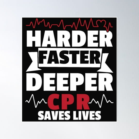 Deeper Cpr Save Life Paramedic Poster Wall Art, Modern Wall Decor ...