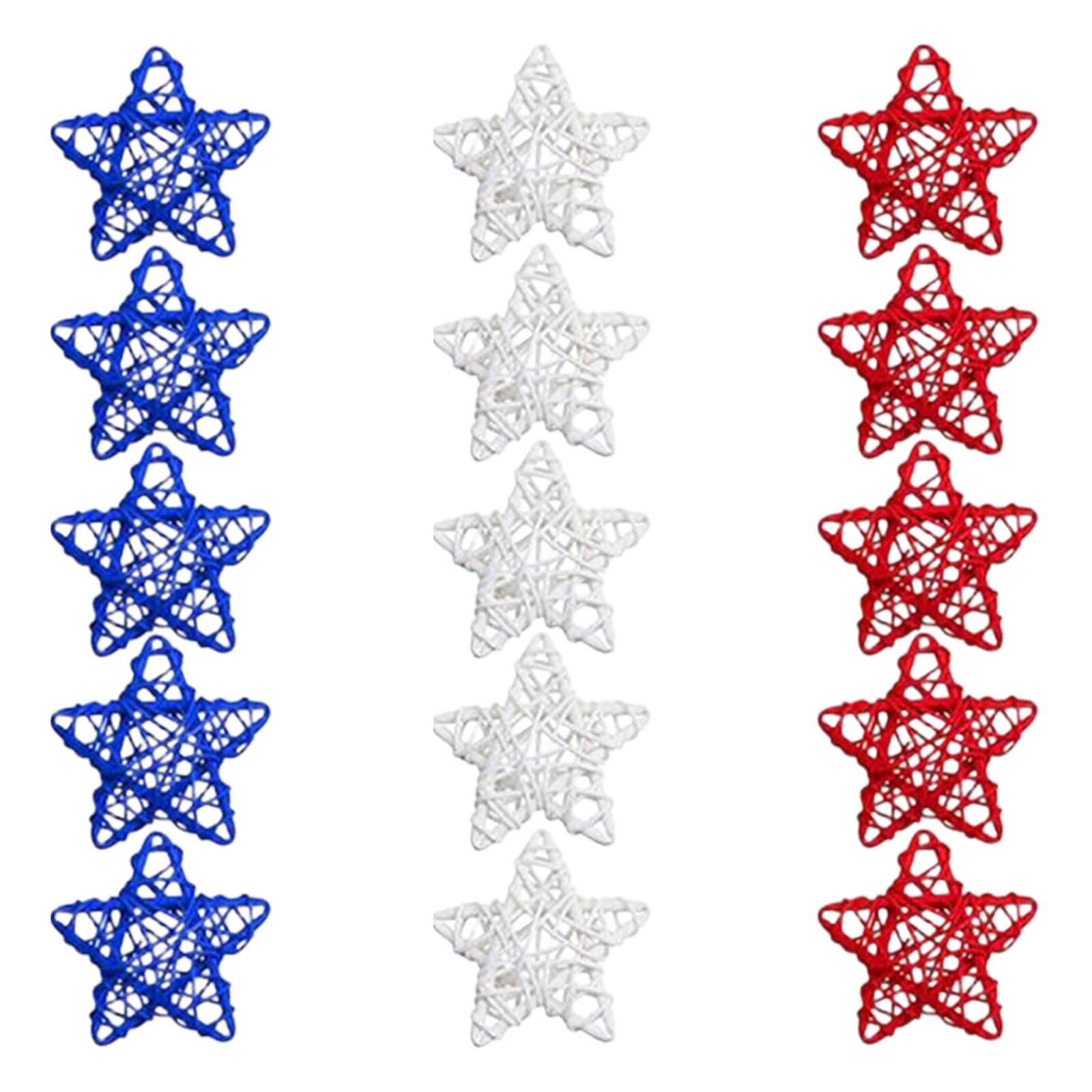 Deepigc 4th of July Red White Blue Rattan StarDecorations, USA 250th ...