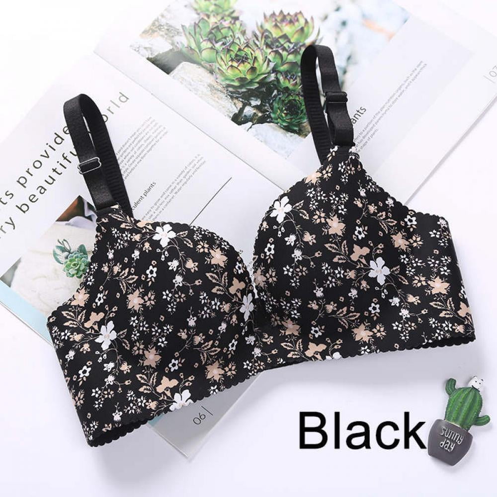 Deepwonder Women Floral Push Up Seamless Bra Lingerie Flower Print ...