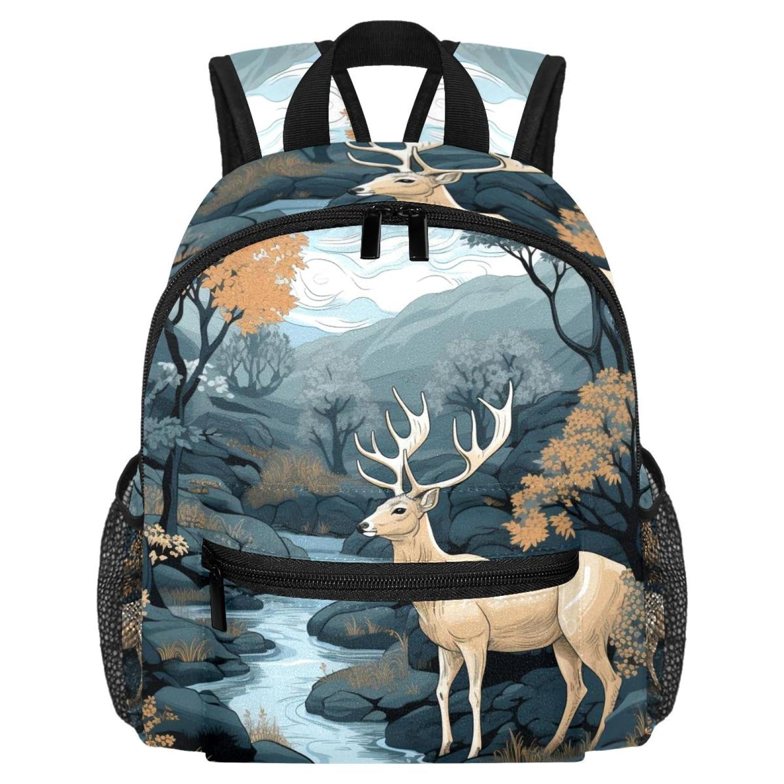 Deer Adjustable Shoulder Strap Backpack - Large Capacity, Printed ...