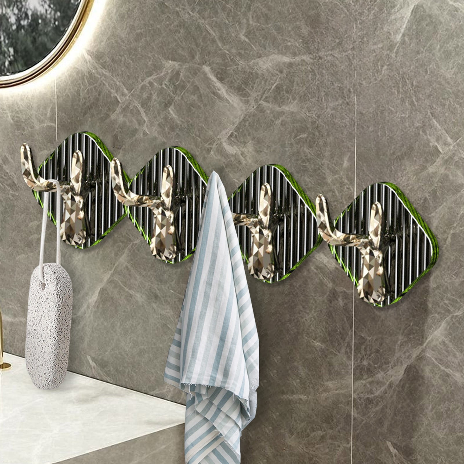 Deer Antler Wall Hooks Set | Strong Adhesive Plastic Hangers | No-Drill ...