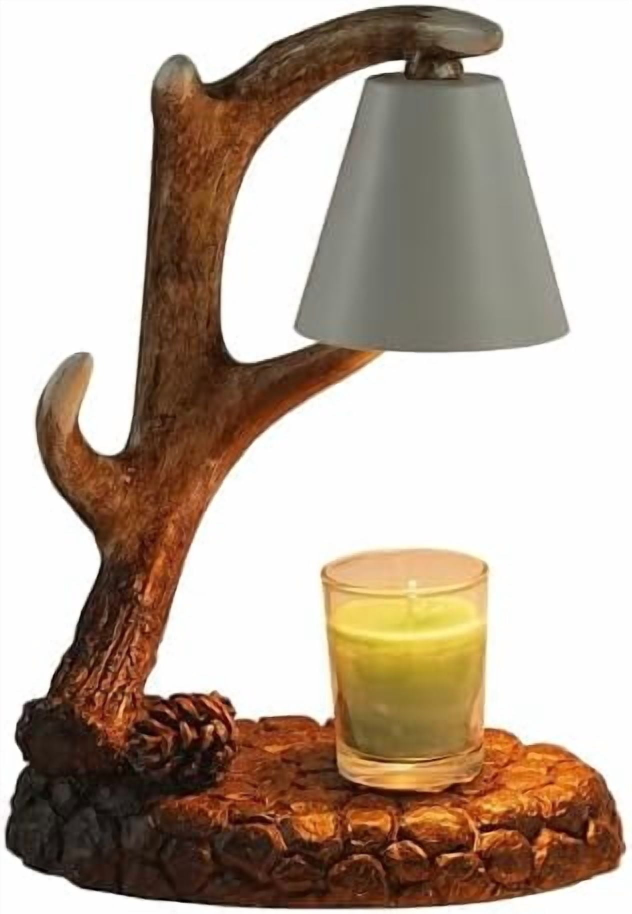 Deer Antler Wax Warmer Lamp - 10.25in Resin Flameless Candle Melter ...