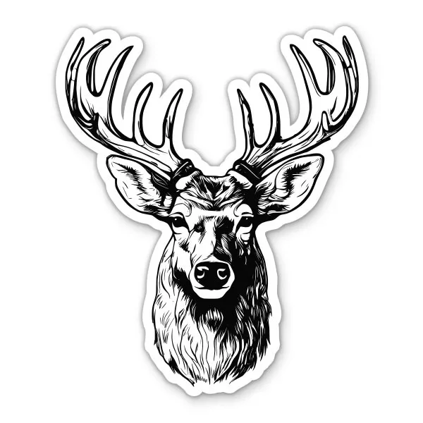 Deer Antlers Hunting Sticker Phone Decal Water Bottle Stickers Car ...