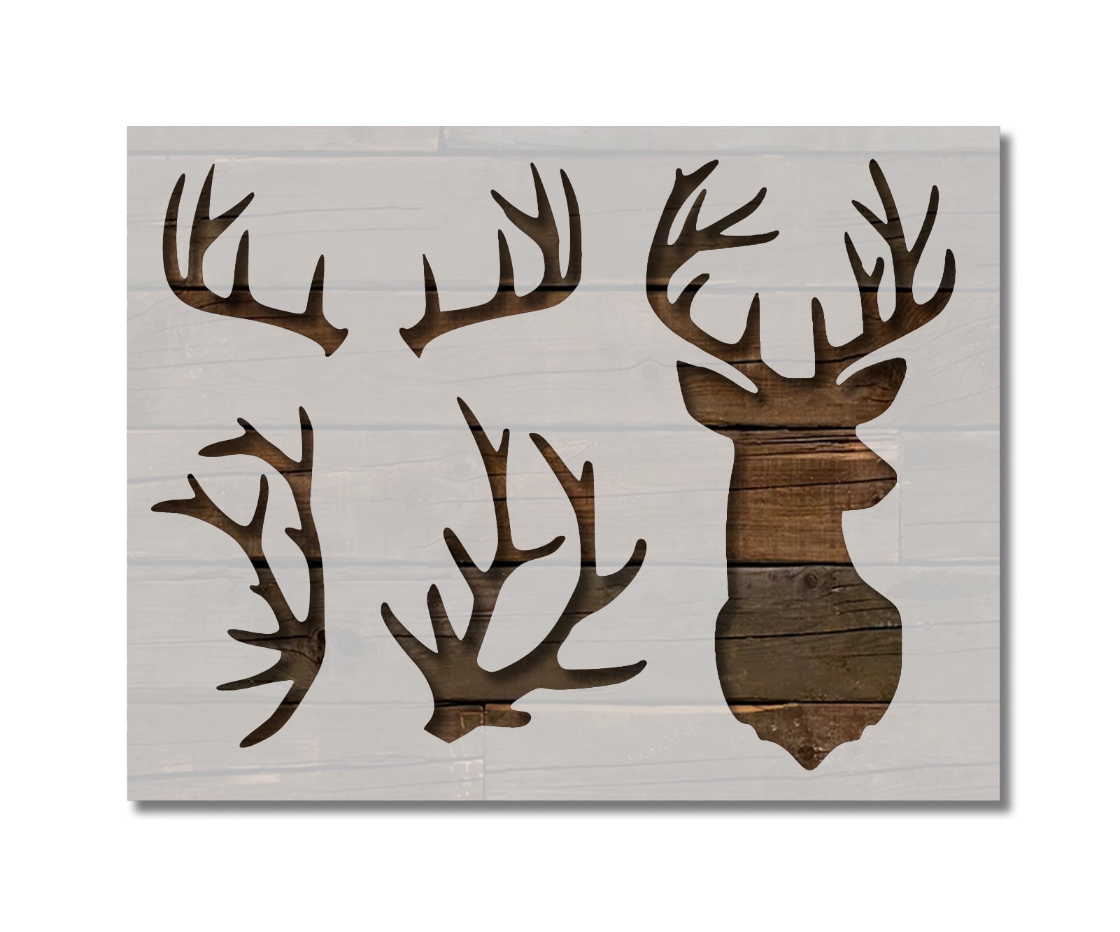 Deer Antlers Mount Wall Stencil Template Reusable 8.5 x 11 for Painting ...