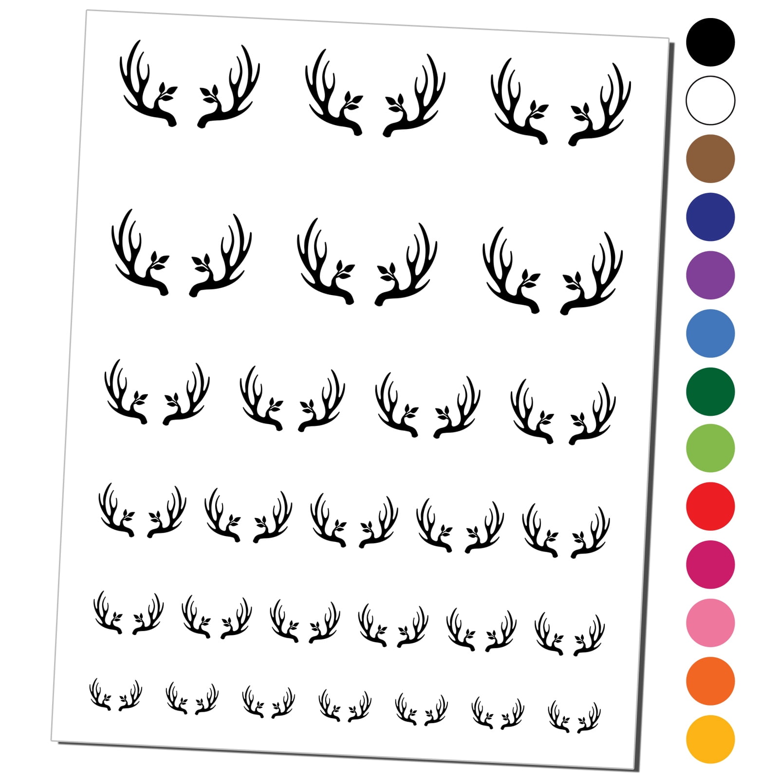 Deer Antlers Plant Detail Water Resistant Temporary Tattoo Set Fake ...