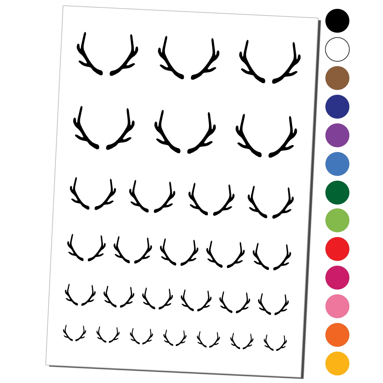 Deer Antlers Water Resistant Temporary Tattoo Set Fake Body Art ...