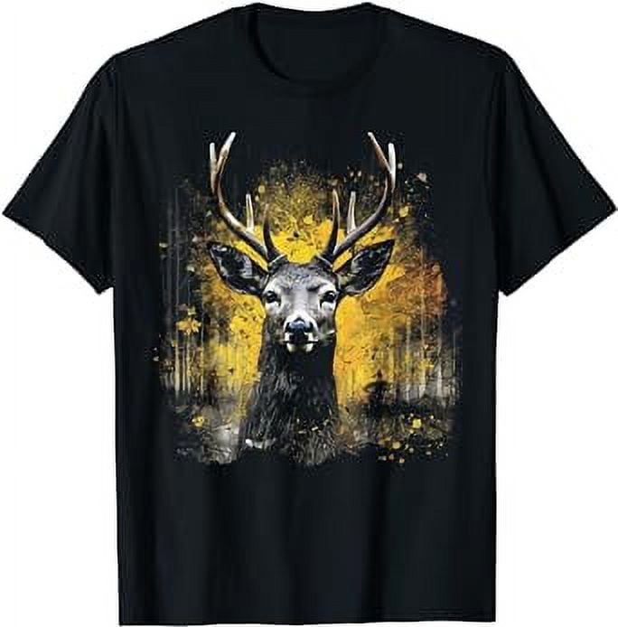 Deer Artwork - Deer Forest Art Animal Animal Motif Deer T-Shirt ...