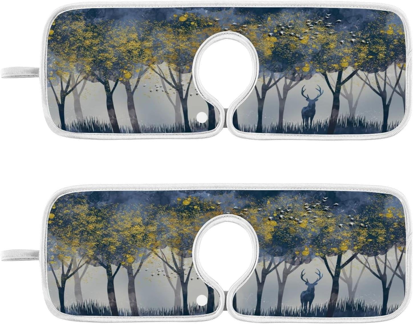 Deer Autumn Forest Sink Splash Guard for Faucet 2 Packs Faucet ...