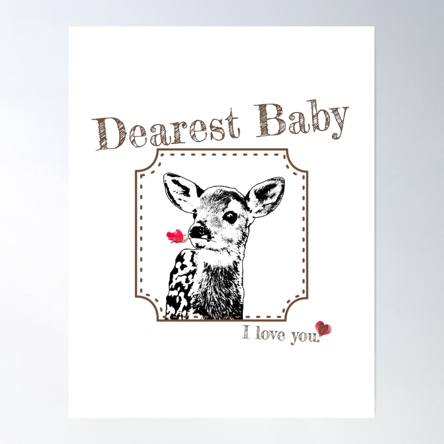 Deer Baby Daughter - I Love My Dear Family Poster Wall Art, Modern Wall ...