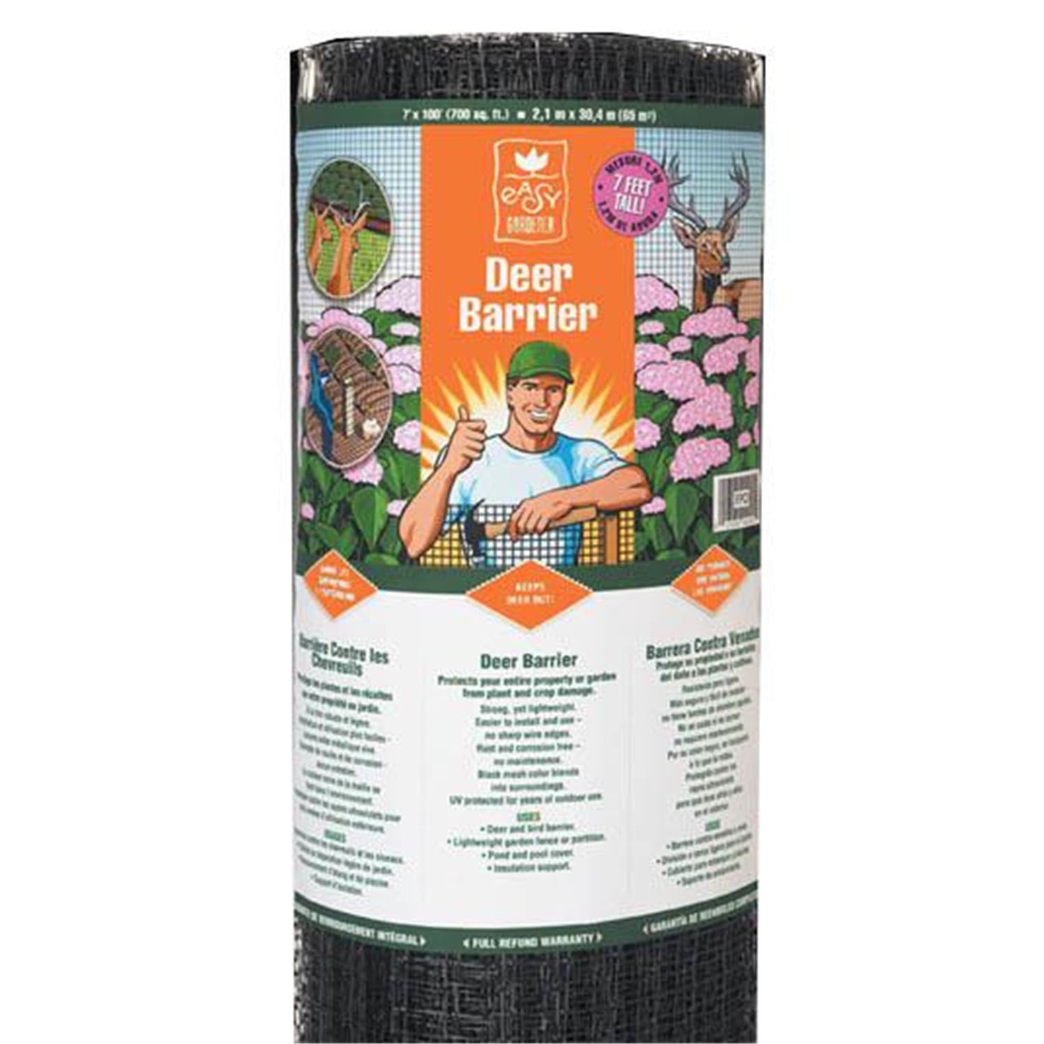 Easy Gardener Deer Barrier Black Mesh, 7 x 100 Foot, Durable and UV ...