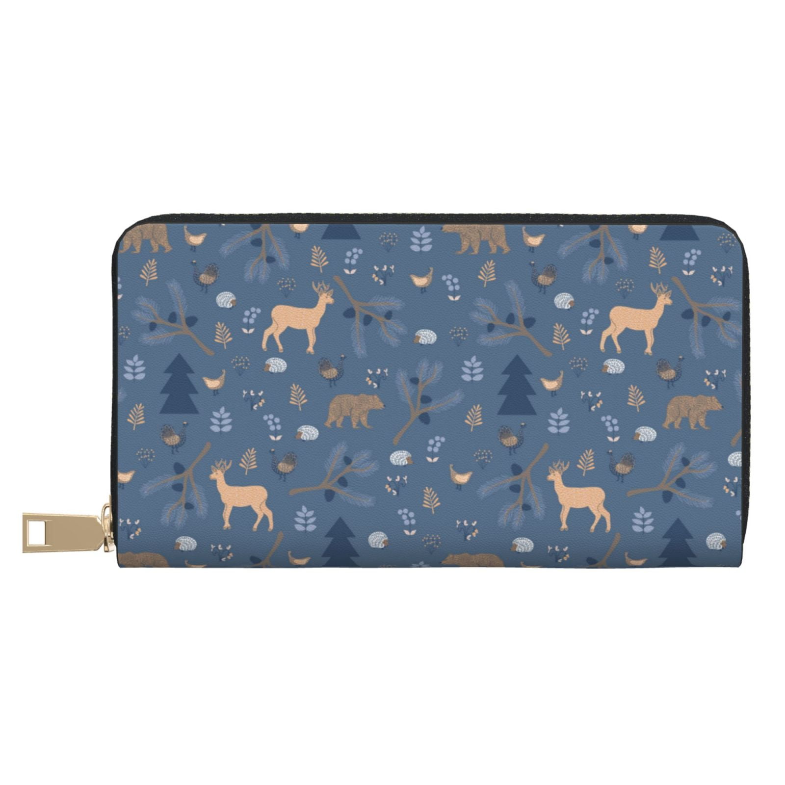 Deer Bear Chicken Hedgehog Flower Wallet Women, Leather Bifold Multi ...