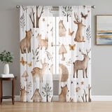 Deer Bear Hedgehog Sheer Curtains for Living Room Bedroom Forest ...