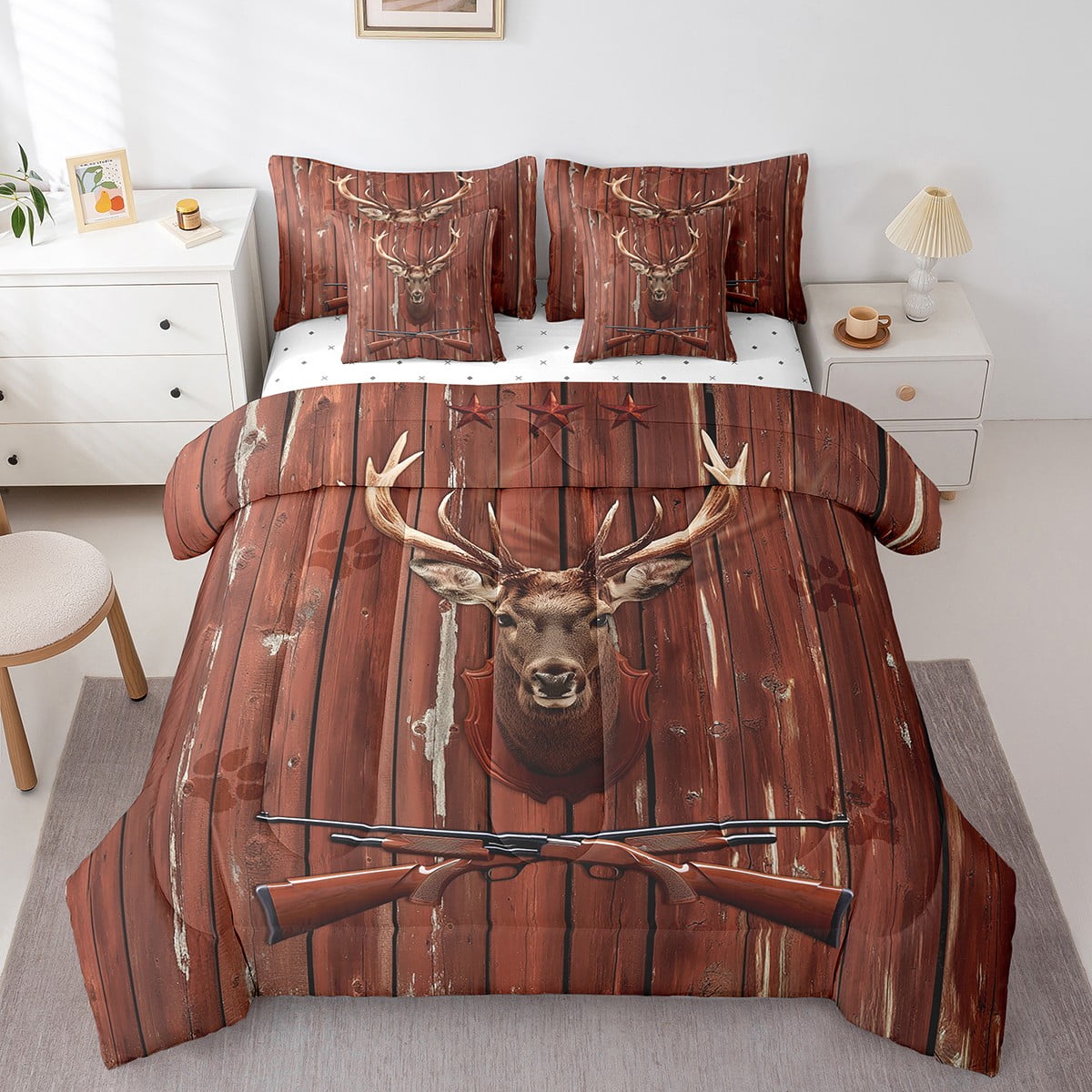 Deer Bed in a Bag King Size Comforter Set 7 Pieces,Western Bedding Sets ...
