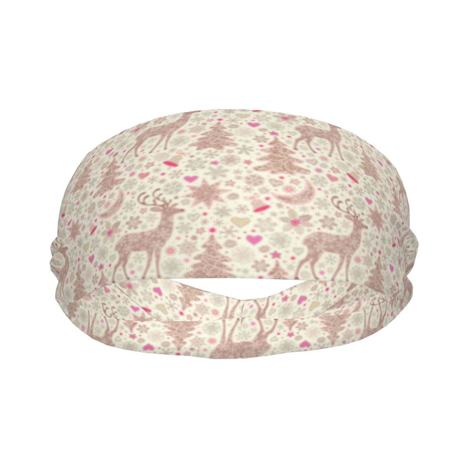 Deer Bells Moon Christmas Tree Sports Headbands for Men/Women Workout ...