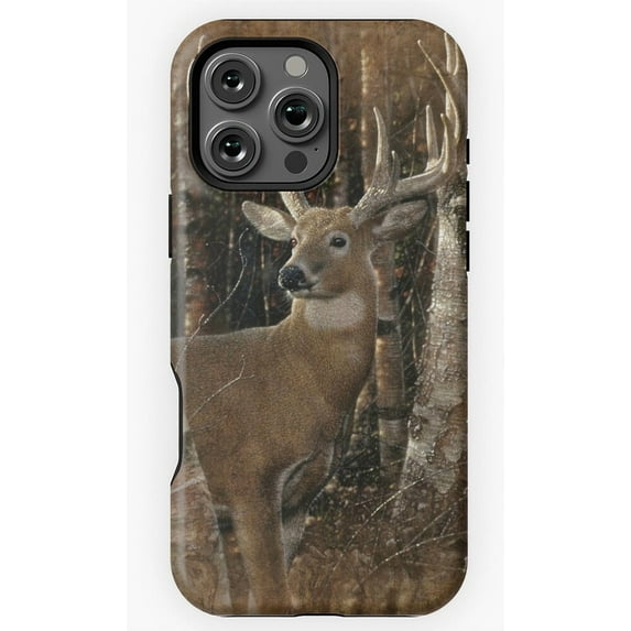 Deer Birchwood Buck Nature Wildlife Art Phone Case for iPhone 11 12 13 ...