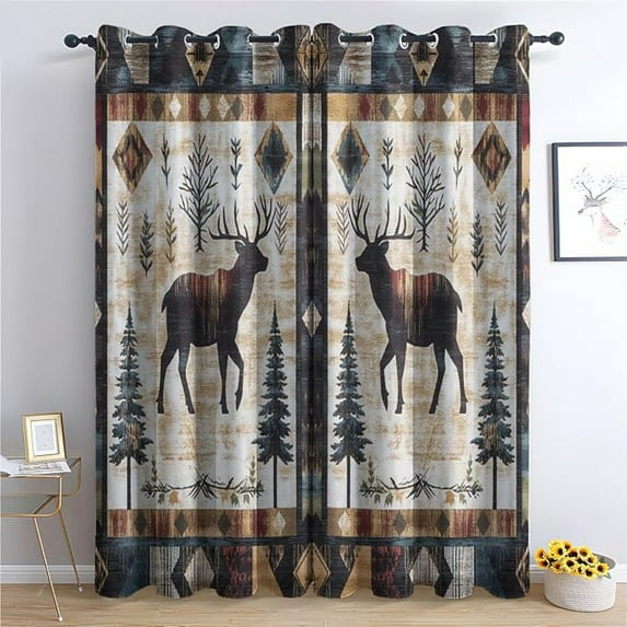 Deer Blackout Curtains For Bedroom Living Room, Thermal Insulated Room ...