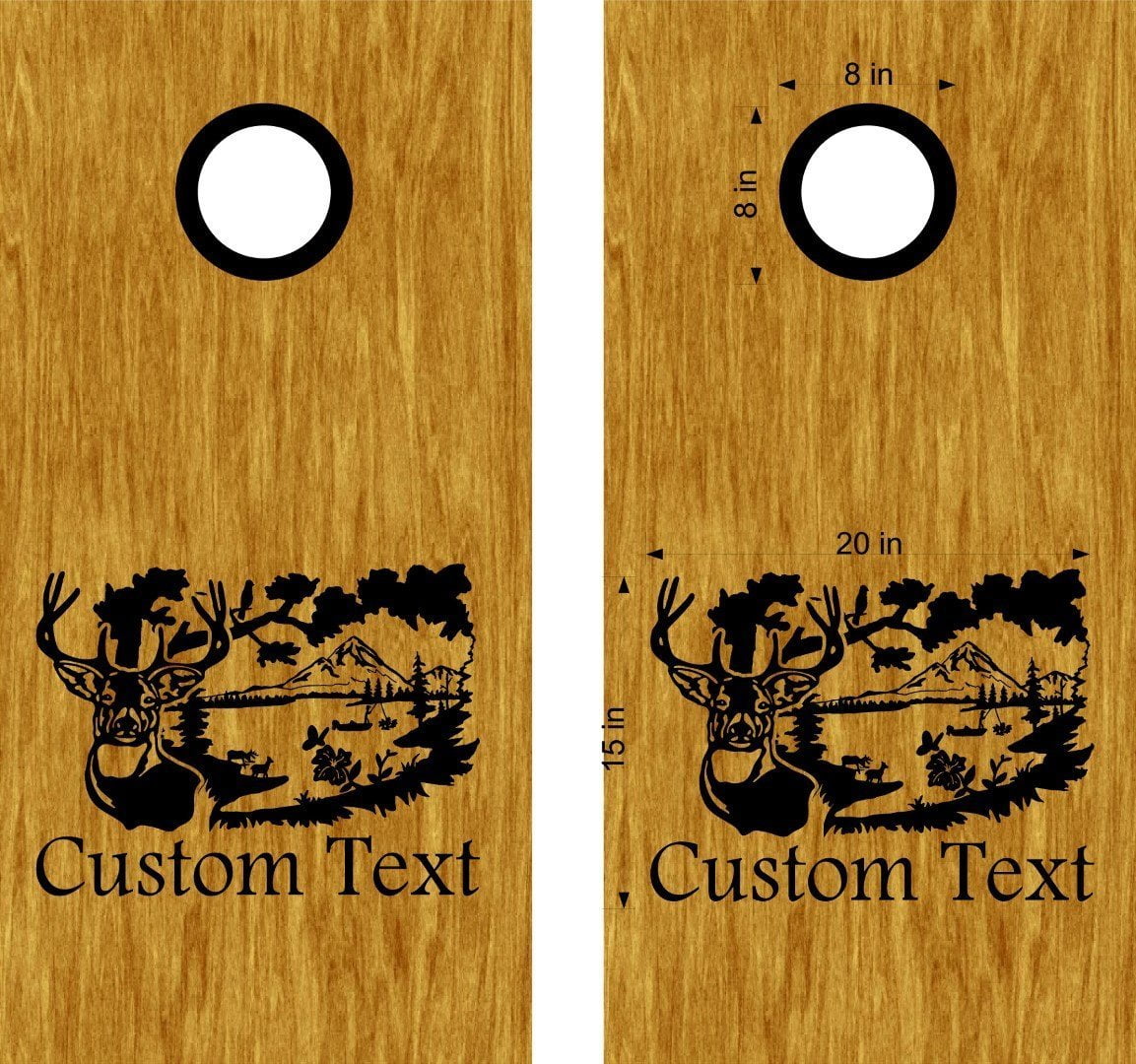 Deer Buck Cabin Lake Hunting Cornhole Board Vinyl Decal Sticker ...