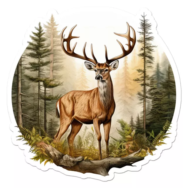 Deer Buck Forest Sticker Phone Decal Water Bottle Stickers Car Decals ...