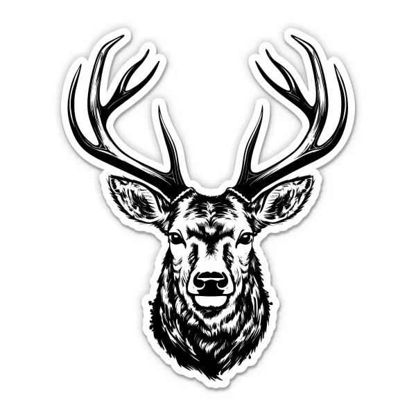 Deer Buck Hunting Antlers Sticker Phone Decal Water Bottle Stickers Car ...