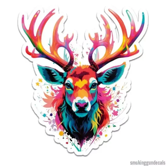 Deer Buck Rack Sticker Indoor Outdoor Phone Decal Water Bottle Stickers ...