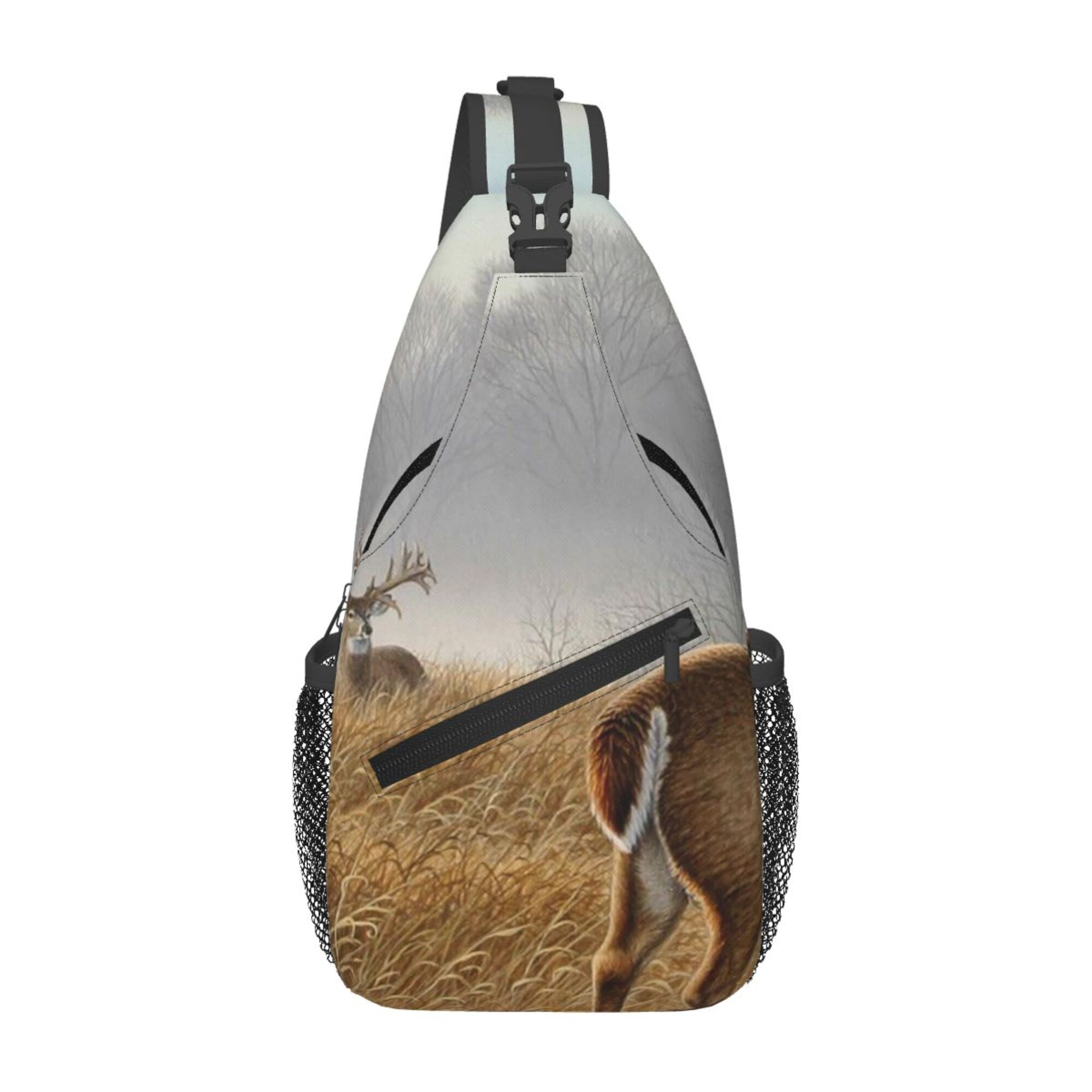Deer Bucks Barn Farm Sling Bag Crossbody Chest Backpack For Women Men ...