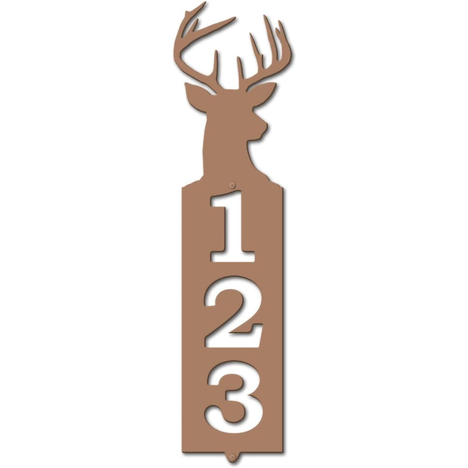 Deer Bust Lodge Decor Three Digit Address Sign with 3.5-inch Numbers ...