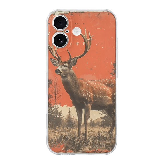 Deer Camo Vintage Red Transparent TPU Case for iPhone 17 Slim ...