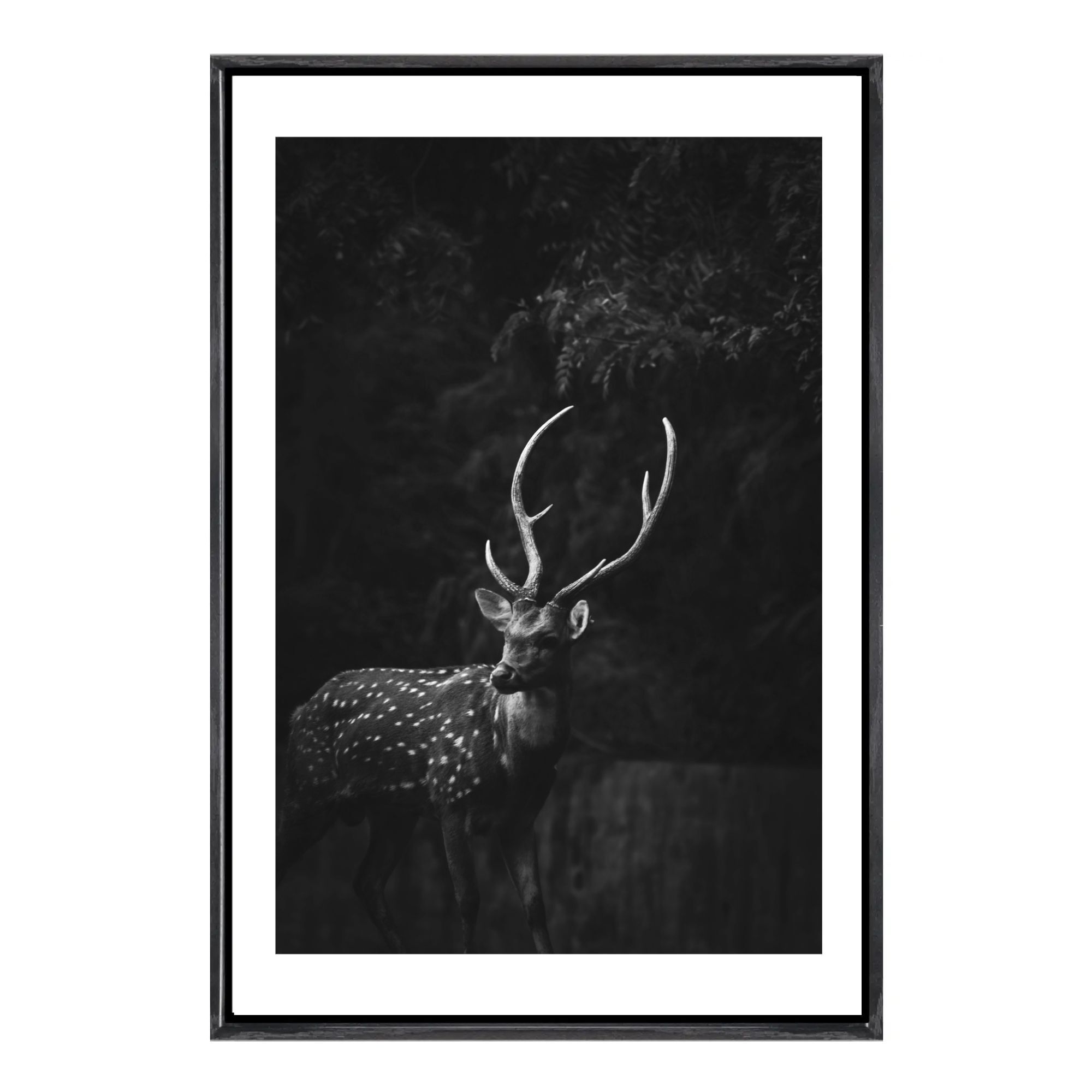 Deer Double Canvas Framed Wall Art Rustic Woodland Animal Print Nordic ...