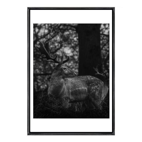 Deer Double Canvas Framed Wall Art Rustic Woodland Animal Print Nordic ...