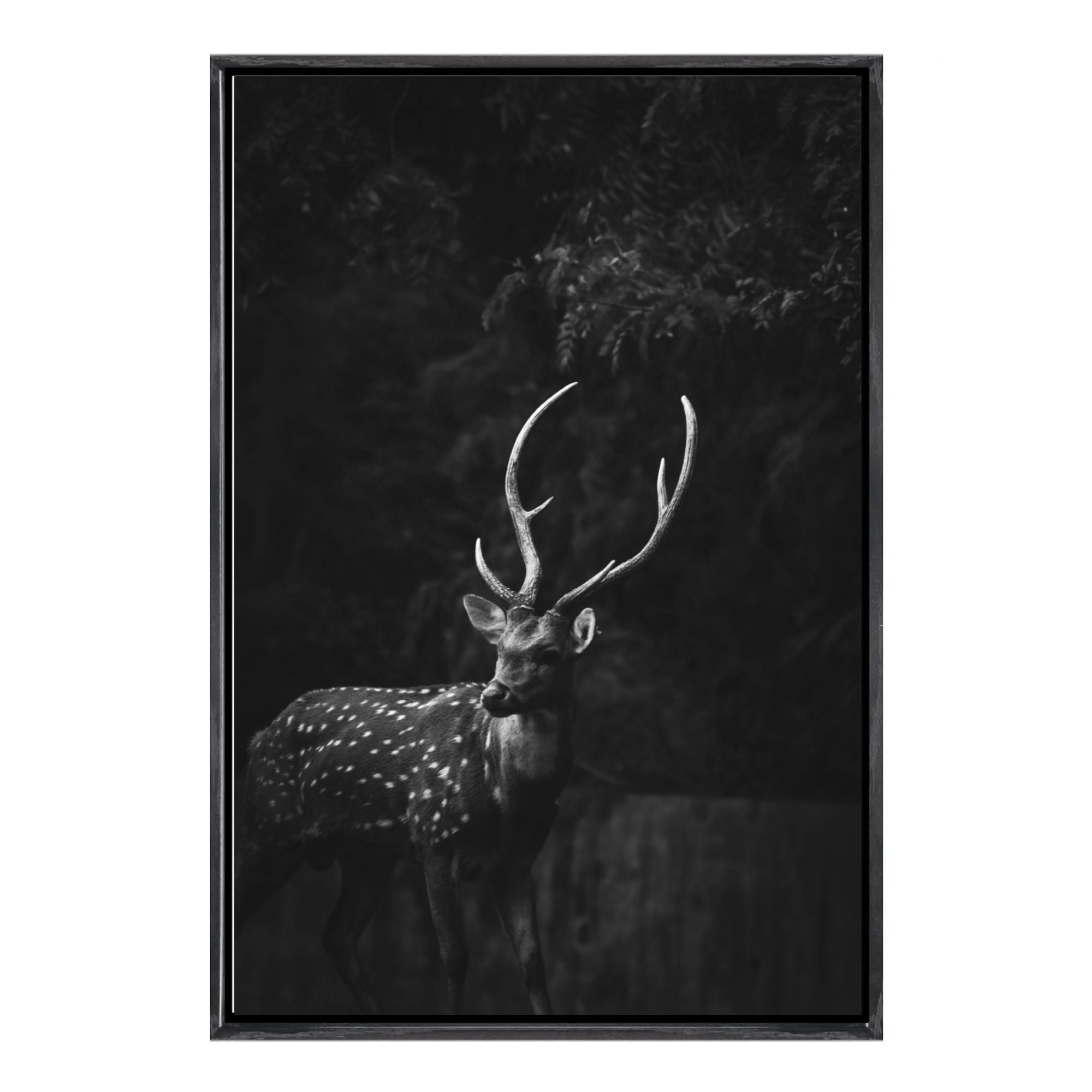Deer Double Canvas Framed Wall Art Rustic Woodland Animal Print Nordic ...