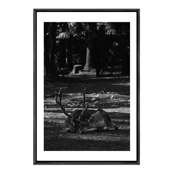 Deer Double Canvas Framed Wall Art Rustic Woodland Animal Print Nordic ...