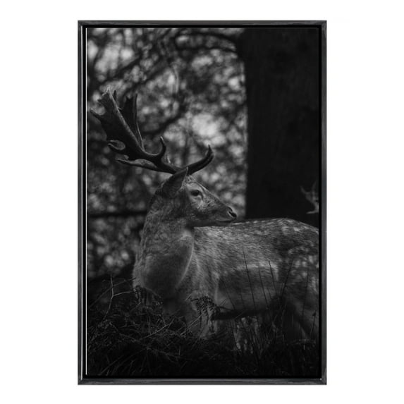 Deer Double Canvas Framed Wall Art Rustic Woodland Animal Print Nordic ...