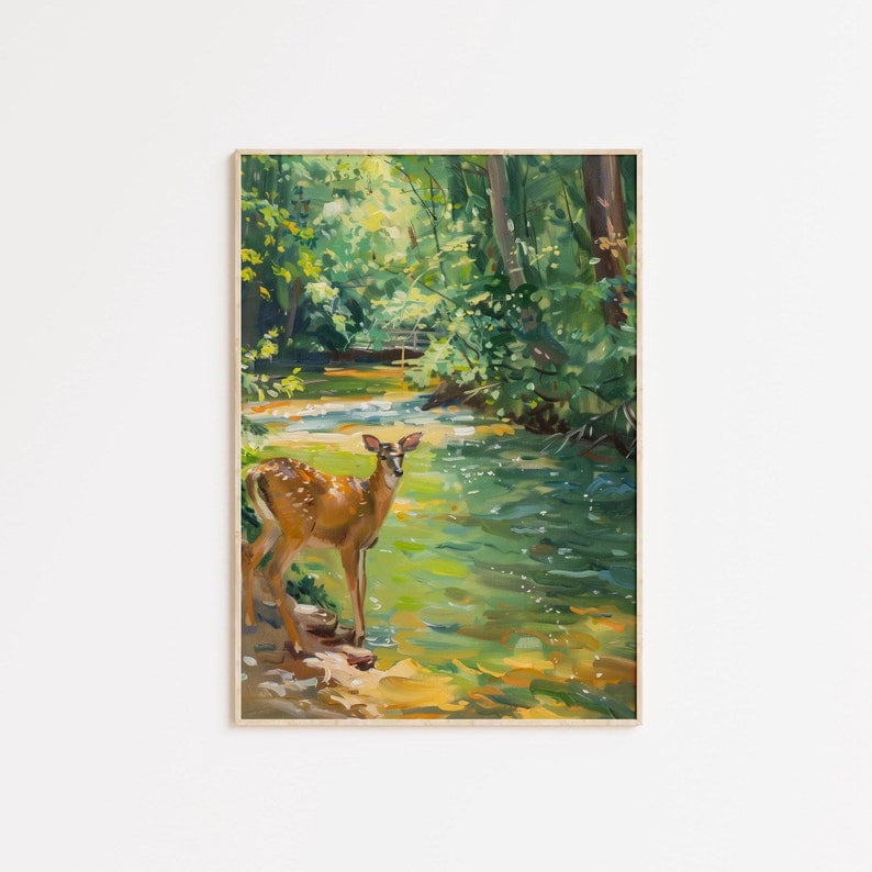 As The Deer Christian Wall Art - Nature-Inspired Vertical Print ...