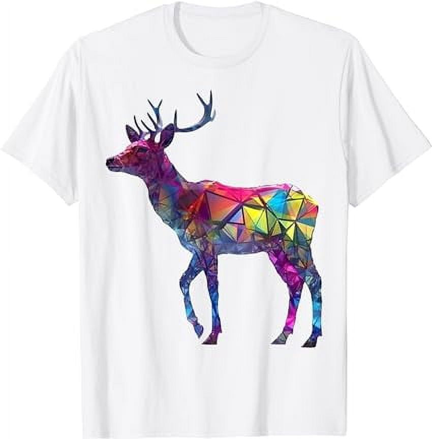 Deer Colorful Polygon | Animal Deer T-Shirt - Walmart.com
