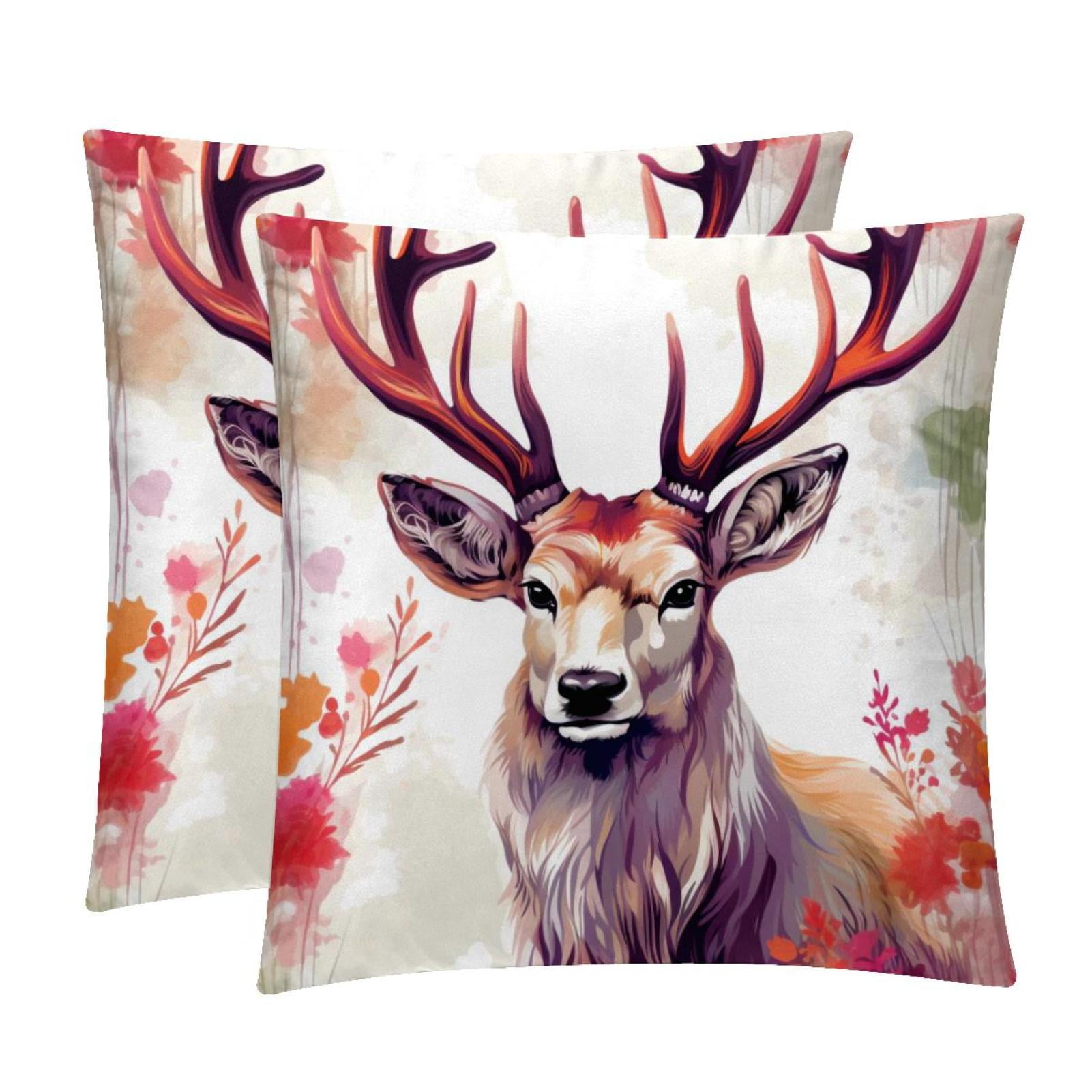 Deer Covers - Set of 2 Throw Pillow Covers with Unique Patterns for ...