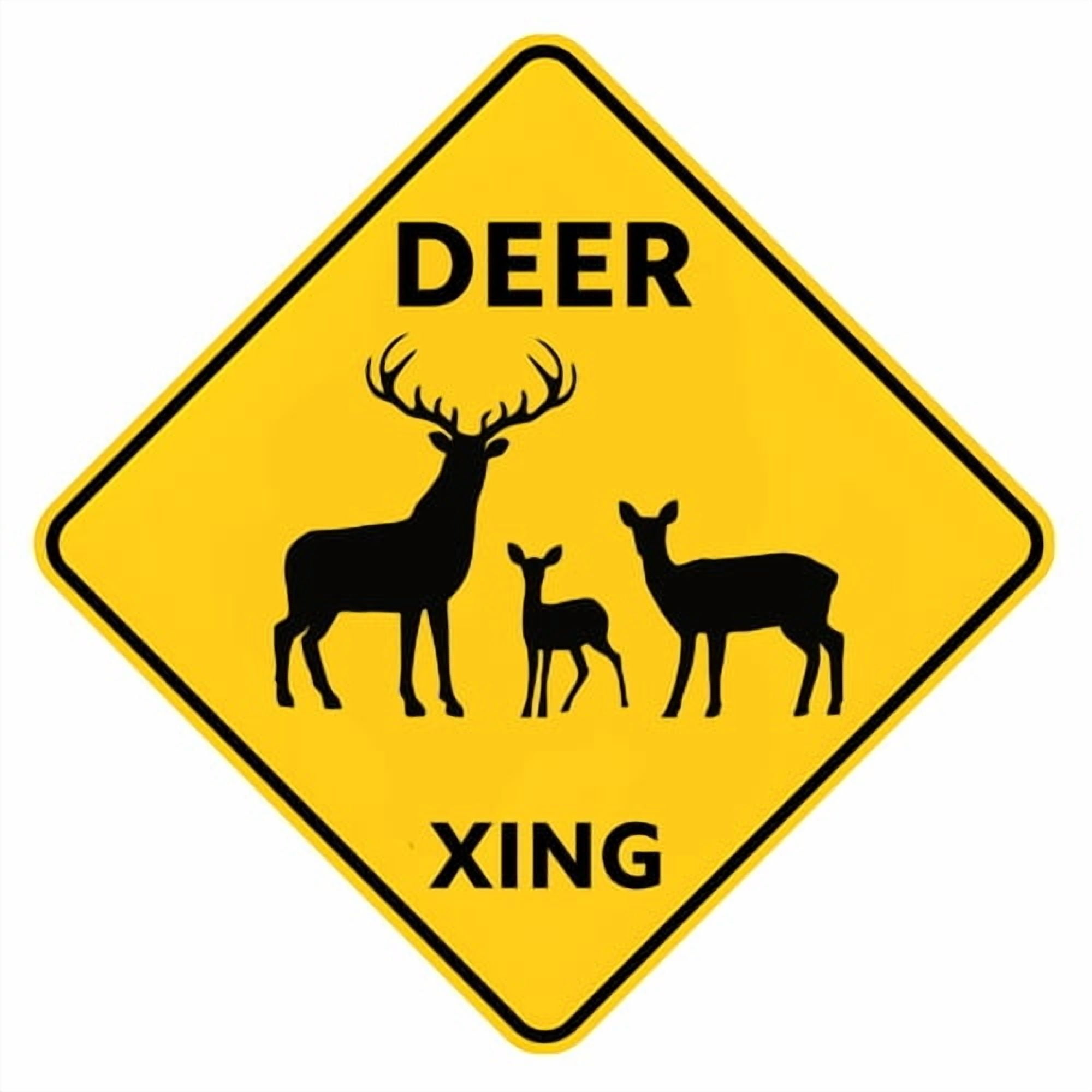 Deer Crossing Sign Deer Xing Funny Square Metal Sign 12x12 Inch Fawn ...