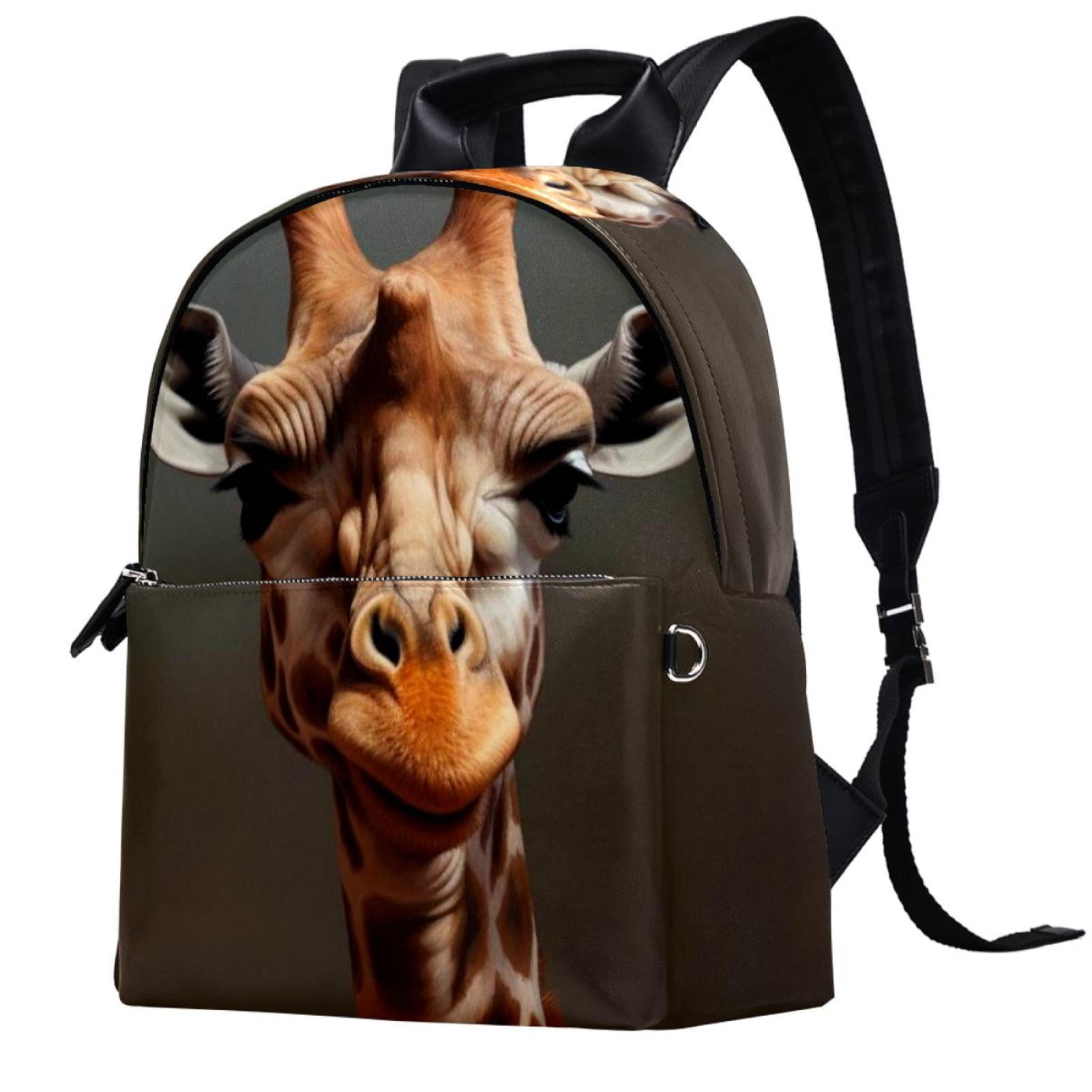 Deer Cute Leather Backpack with Adjustable Shoulder Straps | Large ...