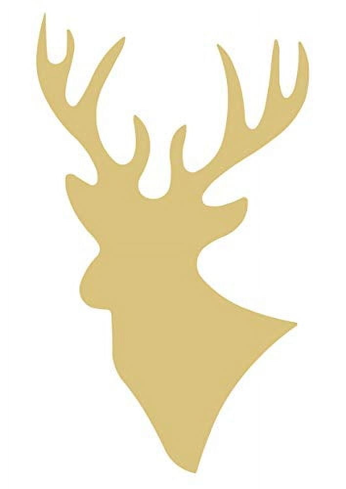 Deer Cutout Unfinished Wood Antlers Caribou Reindeer Forest Animal Buck ...