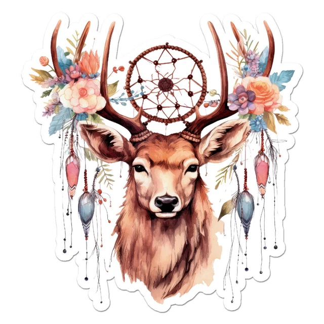 Deer Dream Catcher Sticker Phone Decal Water Bottle Stickers Car Decals ...